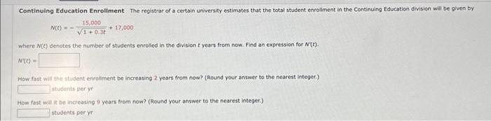 Solved Continuing Education Enrollment. The registrar of a | Chegg.com