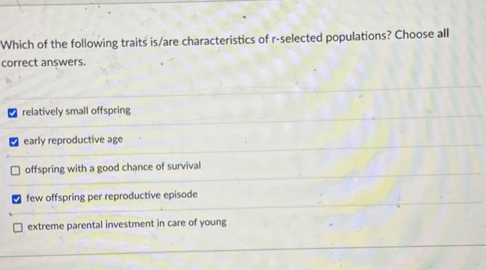 Solved Which of the following traits is/are characteristics | Chegg.com