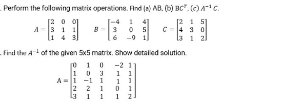 Solved 41 6 Perform the following matrix operations. Find | Chegg.com