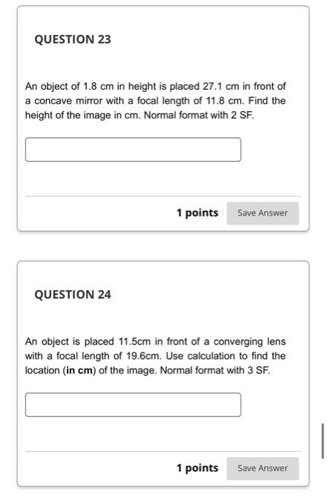 Solved An object of 1.8 cm in height is placed 27.1 cm in | Chegg.com