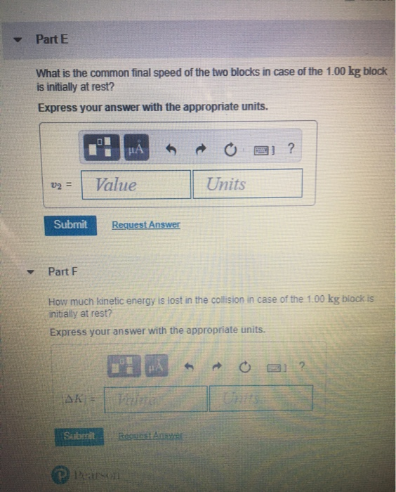 Solved: Part A Two Blocks Of Day, One Of Mass 1.00 Kg And ... | Chegg.com