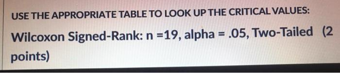 Solved USE THE APPROPRIATE TABLE TO LOOK UP THE CRITICAL | Chegg.com