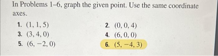 Solved In Problems 1-6, graph the given point. Use the same | Chegg.com