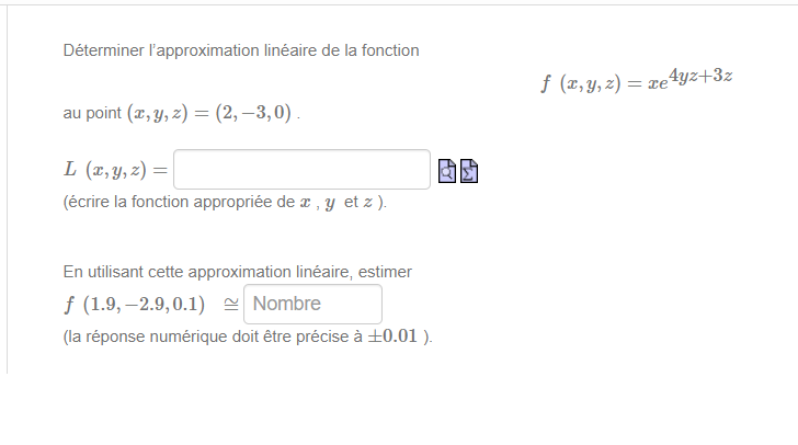 Solved Déterminer l'approximation linéaire de la | Chegg.com