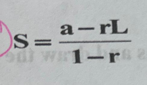Solved S=a-rL1-r ﻿solve for L | Chegg.com