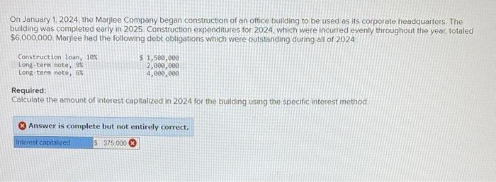 Solved On January 1. 2024, the Marilee Company began | Chegg.com