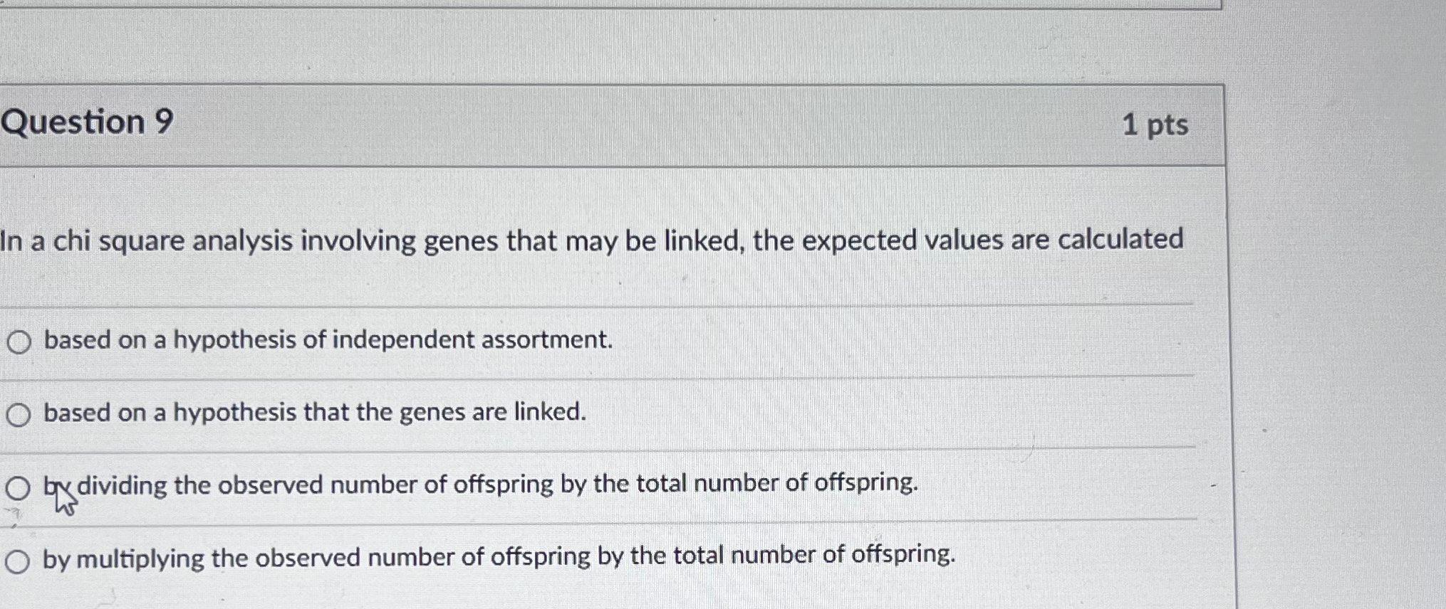 Solved Question 91 ﻿ptsIn a chi square analysis involving | Chegg.com