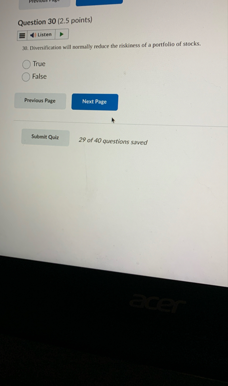 Solved Question 30 ( 2.5 ﻿points) 30. ﻿Diversification will | Chegg.com