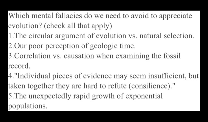 Solved Which mental fallacies do we need to avoid to | Chegg.com