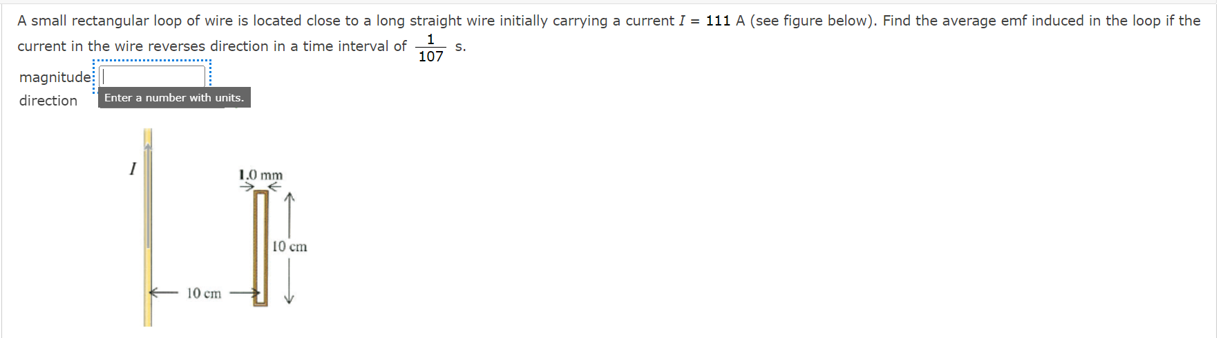 Solved A small rectangular loop of wire is located close to | Chegg.com