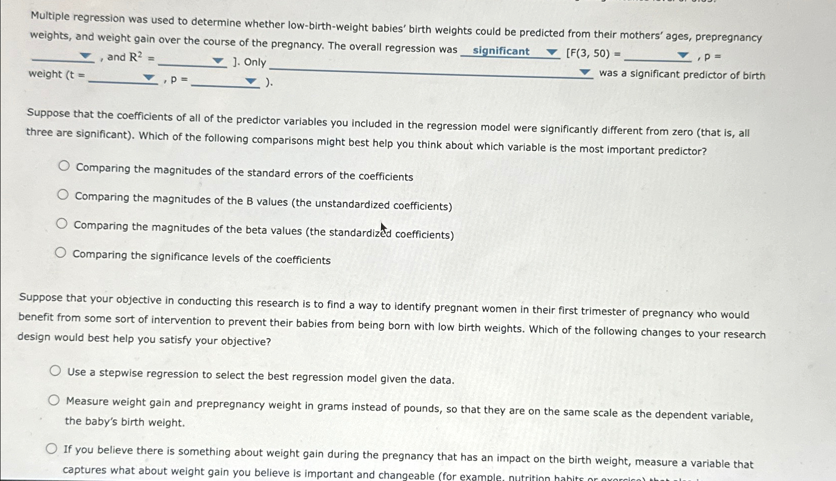 Solved Multiple regression was used to determine whether | Chegg.com