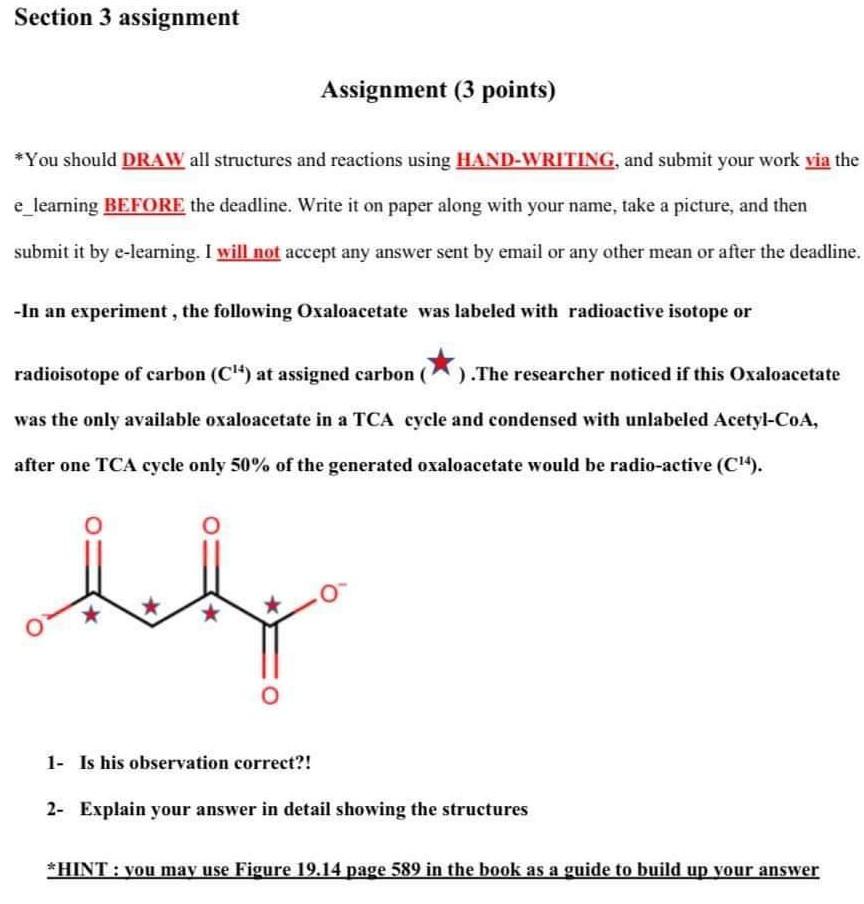Solved Section 3 assignment Assignment (3 points) *You | Chegg.com