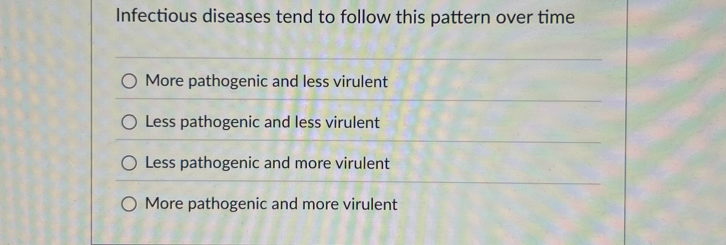 Solved Infectious diseases tend to follow this pattern over | Chegg.com