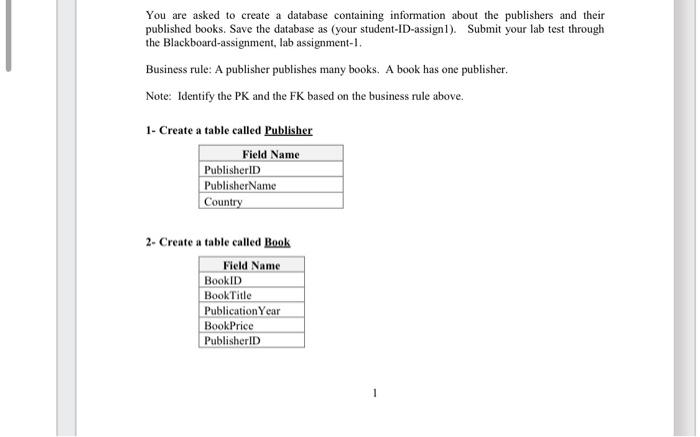 Solved 3- Open the "Publisher" table a. Assign the | Chegg.com