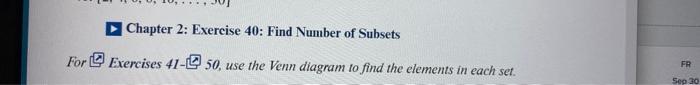 Chapter 2: Exercise 40: Find Number of Subsets For | Chegg.com