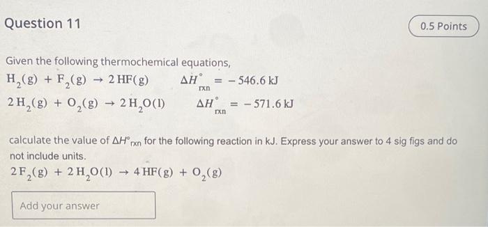 Solved Given the following thermochemical equations, H2( | Chegg.com
