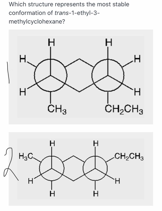 Solved Which structure represents the most stable | Chegg.com