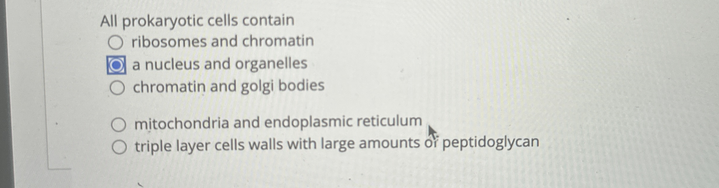 Solved All prokaryotic cells containribosomes and chromatina | Chegg.com