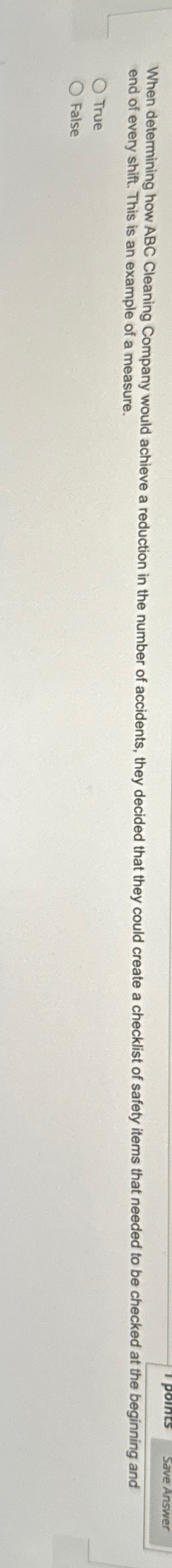 Solved end of every shift. This is an example of a | Chegg.com