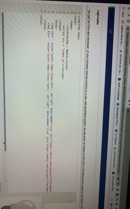 Solved Light bulbs You are the Front-end developer of your | Chegg.com