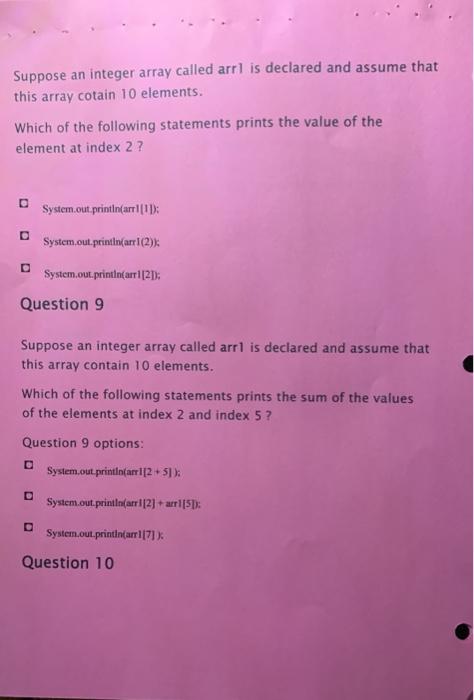 Solved Question 1 Which of the following correctly declares | Chegg.com