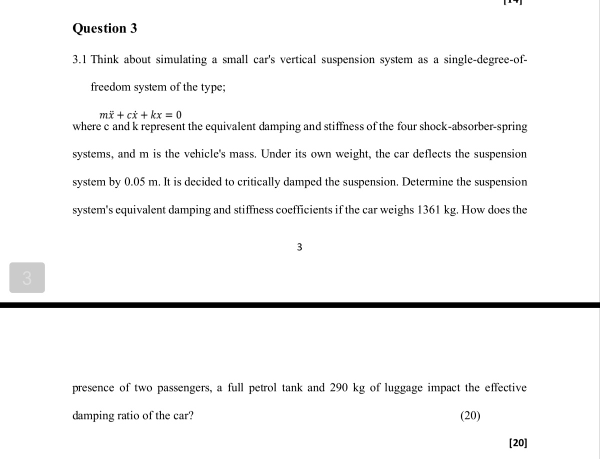 Solved Question 33.1 ﻿Think about simulating a small car's | Chegg.com