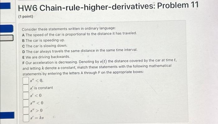 Solved HW6 Chain-rule-higherderivatives: Problem 11 (1 | Chegg.com