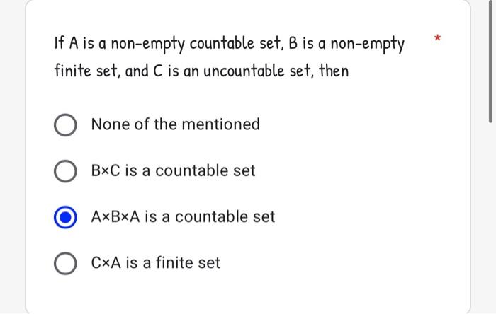 Solved If A is a non-empty countable set, B is a non-empty | Chegg.com