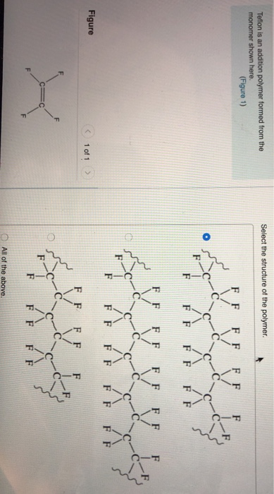 Solved Select The Structure Of The Polymer Teflon Is An