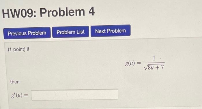 Solved HW09: Problem 4 Previous Problem Problem List (1 | Chegg.com