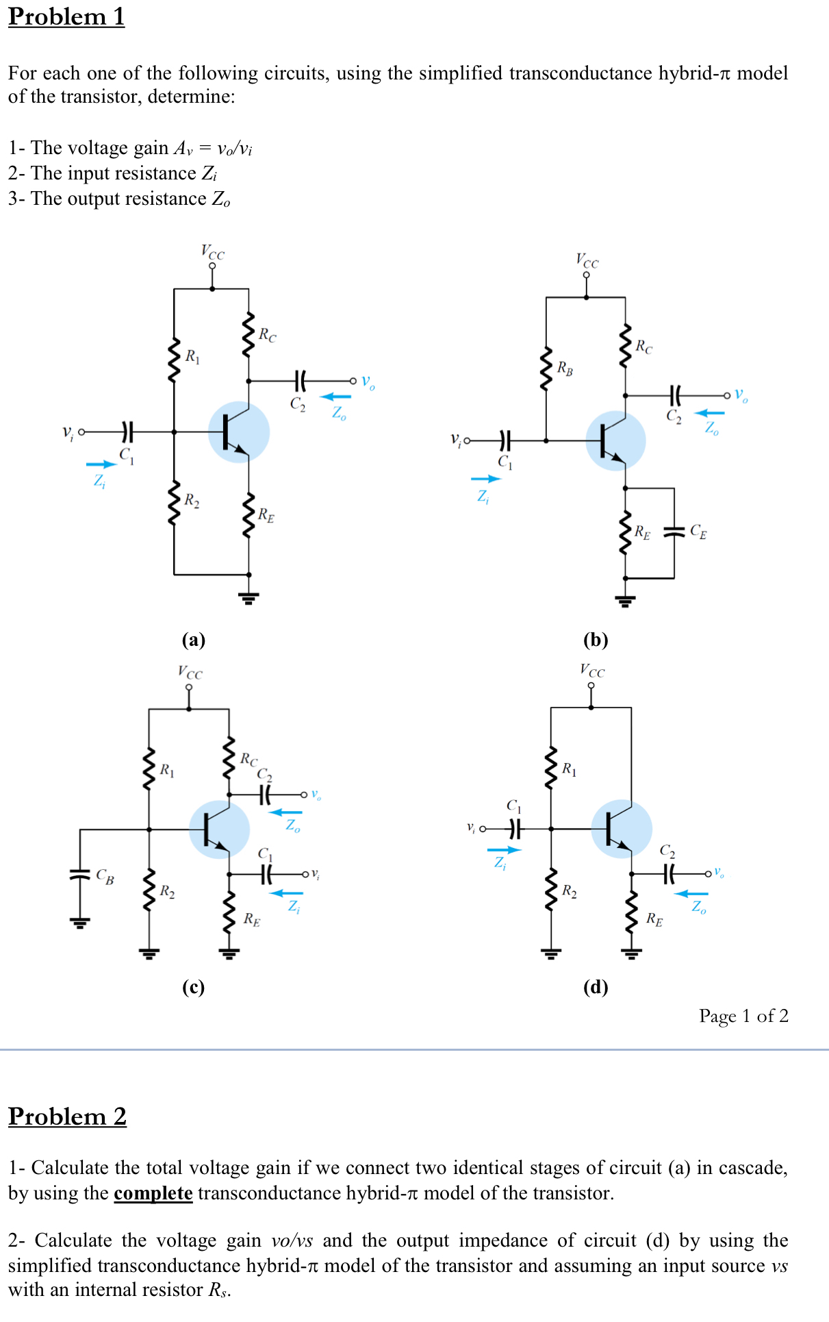 Solved Solve problem 2 ﻿only Problem 1For each one of the | Chegg.com