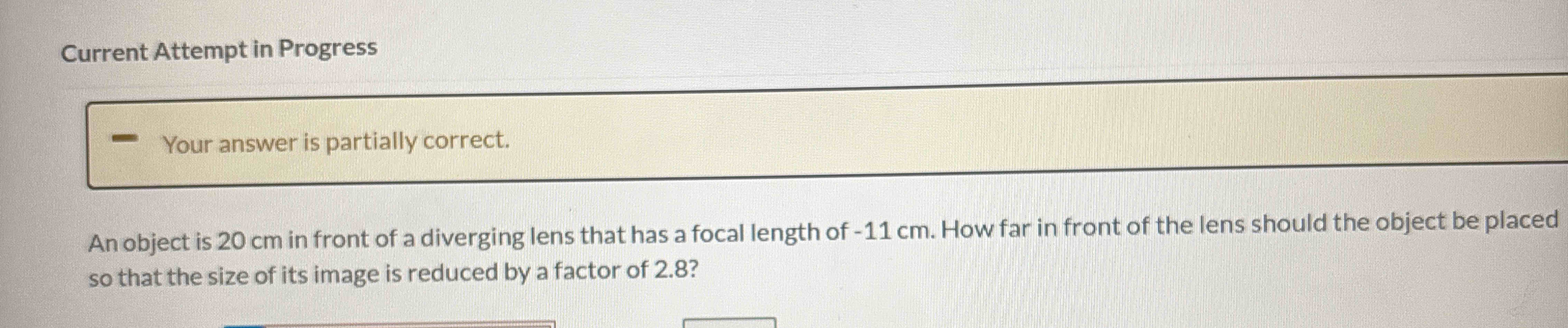 Solved Current Attempt in Progress Your answer is partially | Chegg.com