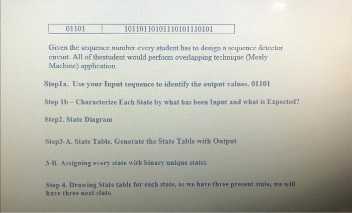 Solved Given the sequence number every student has to design | Chegg.com