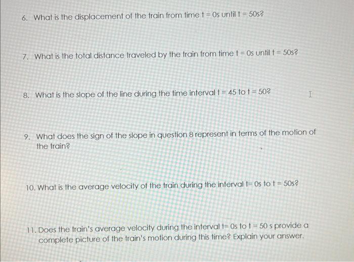 Solved Table 1.Position of the Train based on Time6. What is | Chegg.com