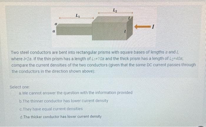 Solved Two steel conductors are bent into rectangular prisms | Chegg.com