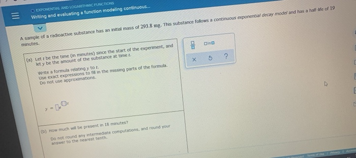 Solved EXPONENTIAL AND LOGARITHMIC FUNCTIONS Writing and | Chegg.com