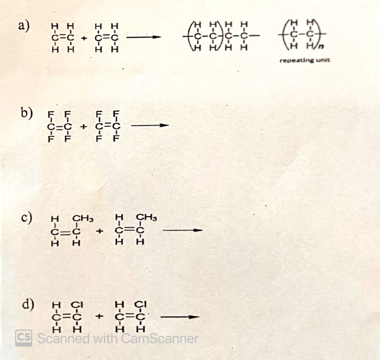 Solved Draw the structural formula of the polymer for each | Chegg.com