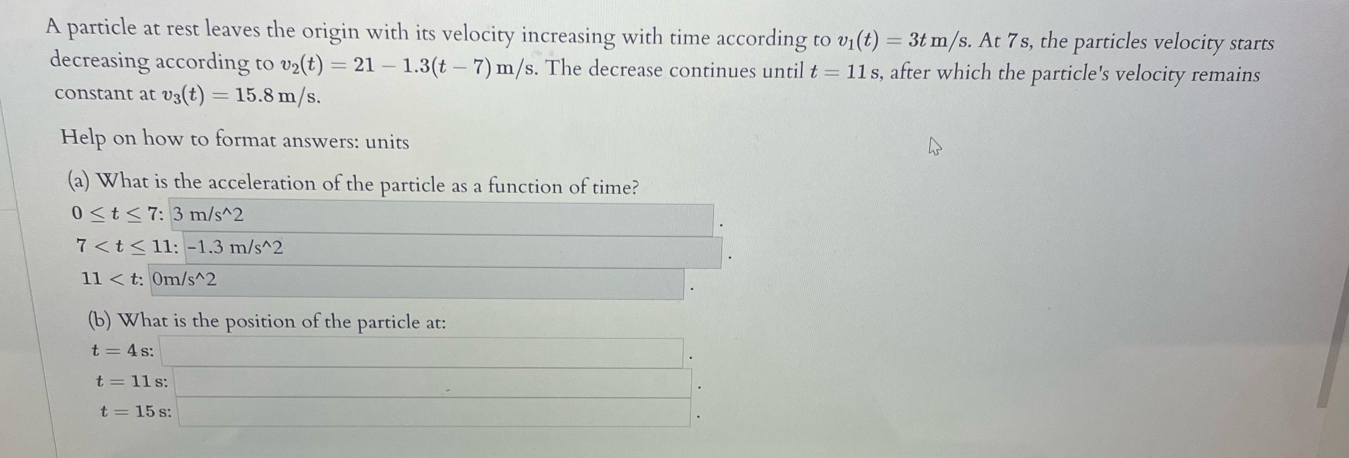 Solved A particle at rest leaves the origin with its | Chegg.com