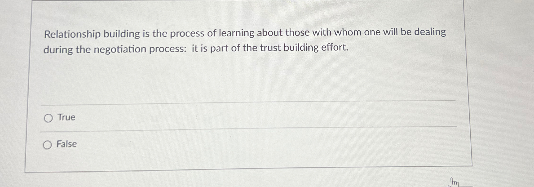 Solved Relationship building is the process of learning | Chegg.com