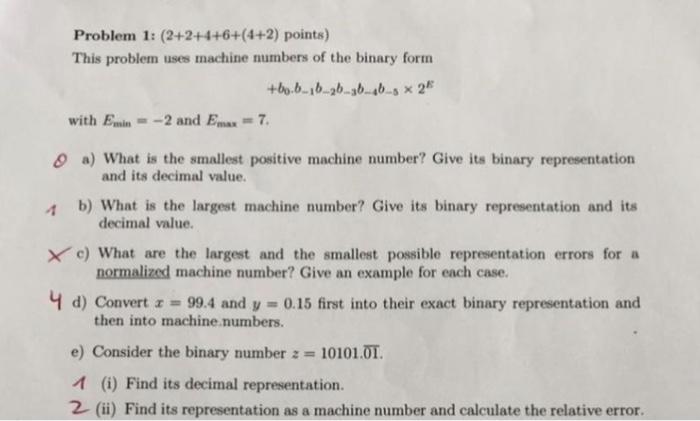 Solved Problem 1: (2+2+4+6+(4+2) points ) This problem uses | Chegg.com