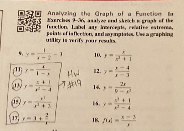 Solved Analyzing the Graph of a Function In Exercises 9-36, | Chegg.com