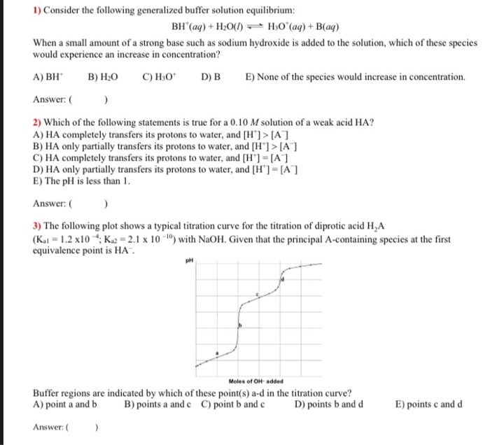 Solved 1) Consider the following generalized buffer solution | Chegg.com