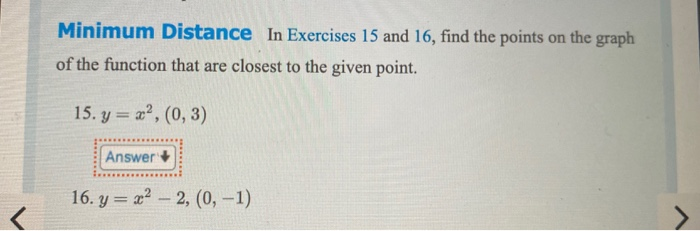 Solved Minimum Distance In Exercises 15 and 16, find the | Chegg.com