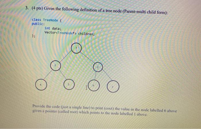 3. (4 pts) Given the following definition of a tree | Chegg.com