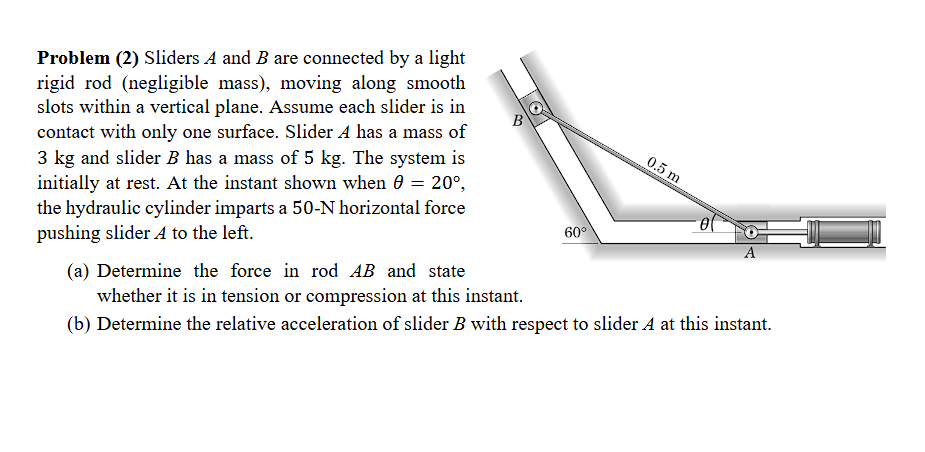 Solved Problem (2) ﻿Sliders \( ﻿A \) ﻿and \( ﻿B \) ﻿are | Chegg.com