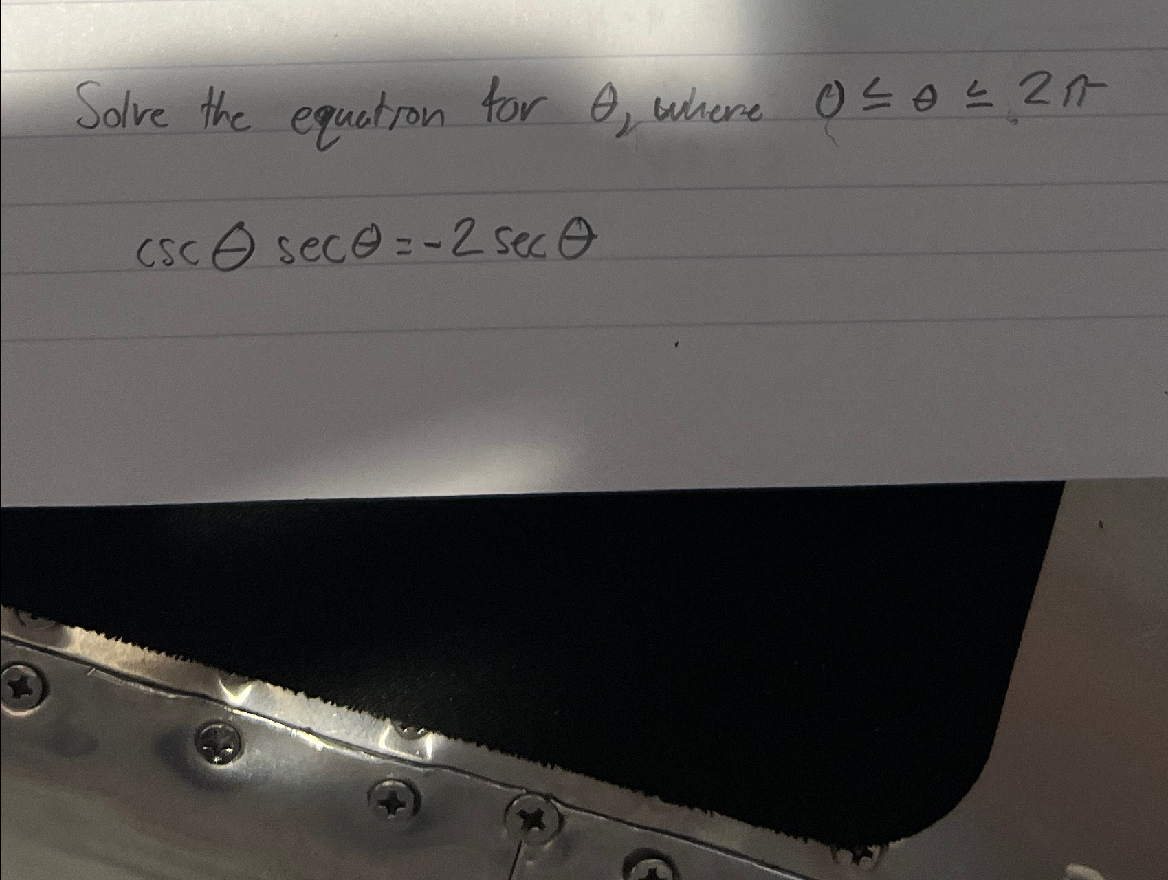Solved Solve the equation for θ, ﻿where | Chegg.com