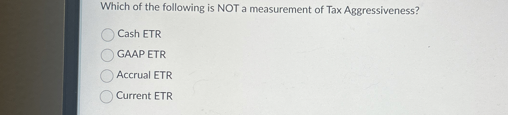 Solved Which of the following is NOT a measurement of Tax | Chegg.com