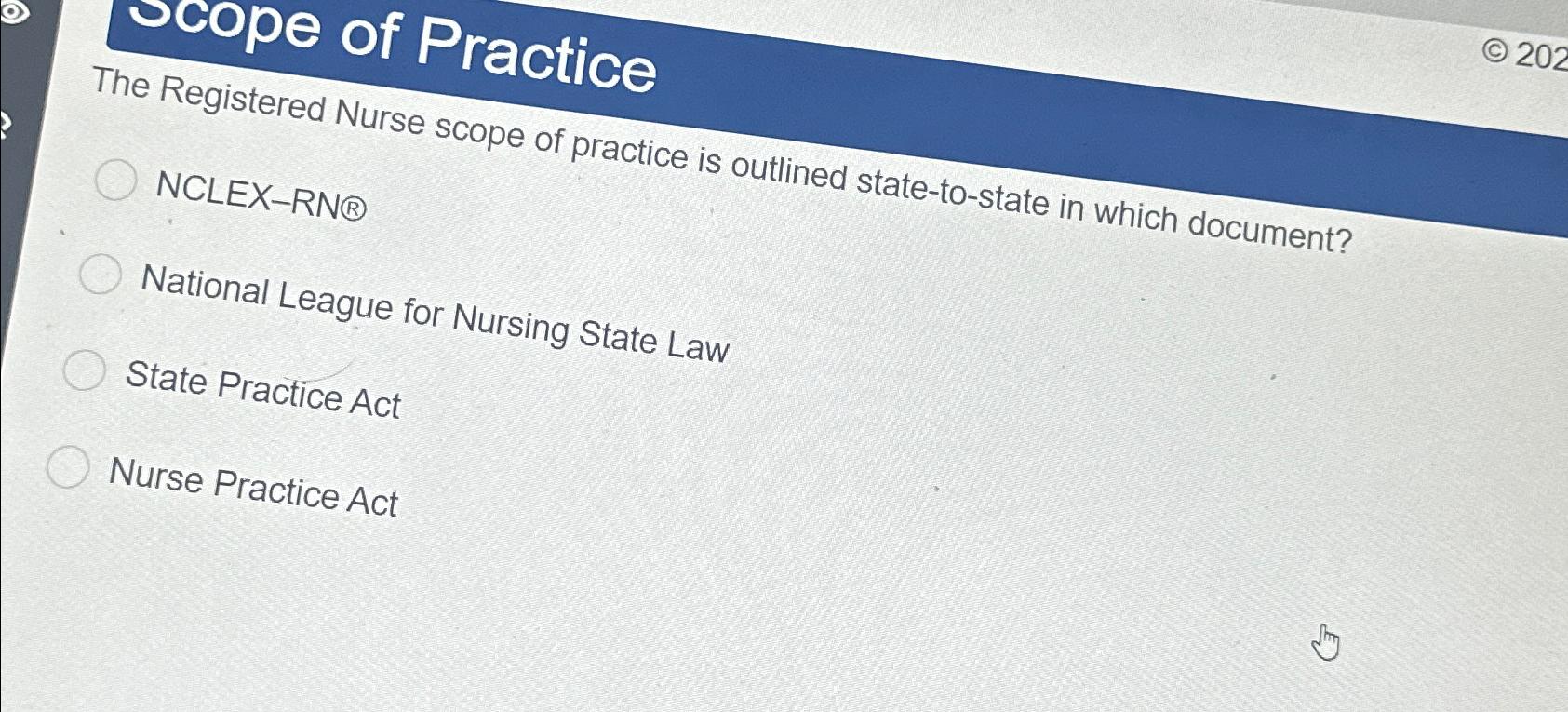 Solved cope of PracticeThe Registered Nurse scope of | Chegg.com