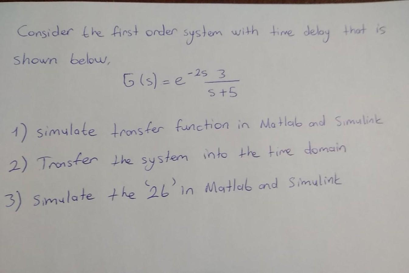 Solved Consider the first order system with time delay that | Chegg.com