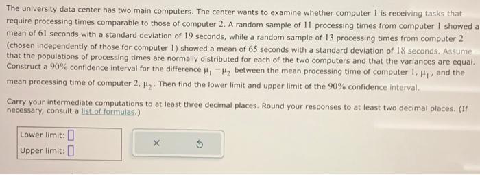 Solved The university data center has two main computers. | Chegg.com